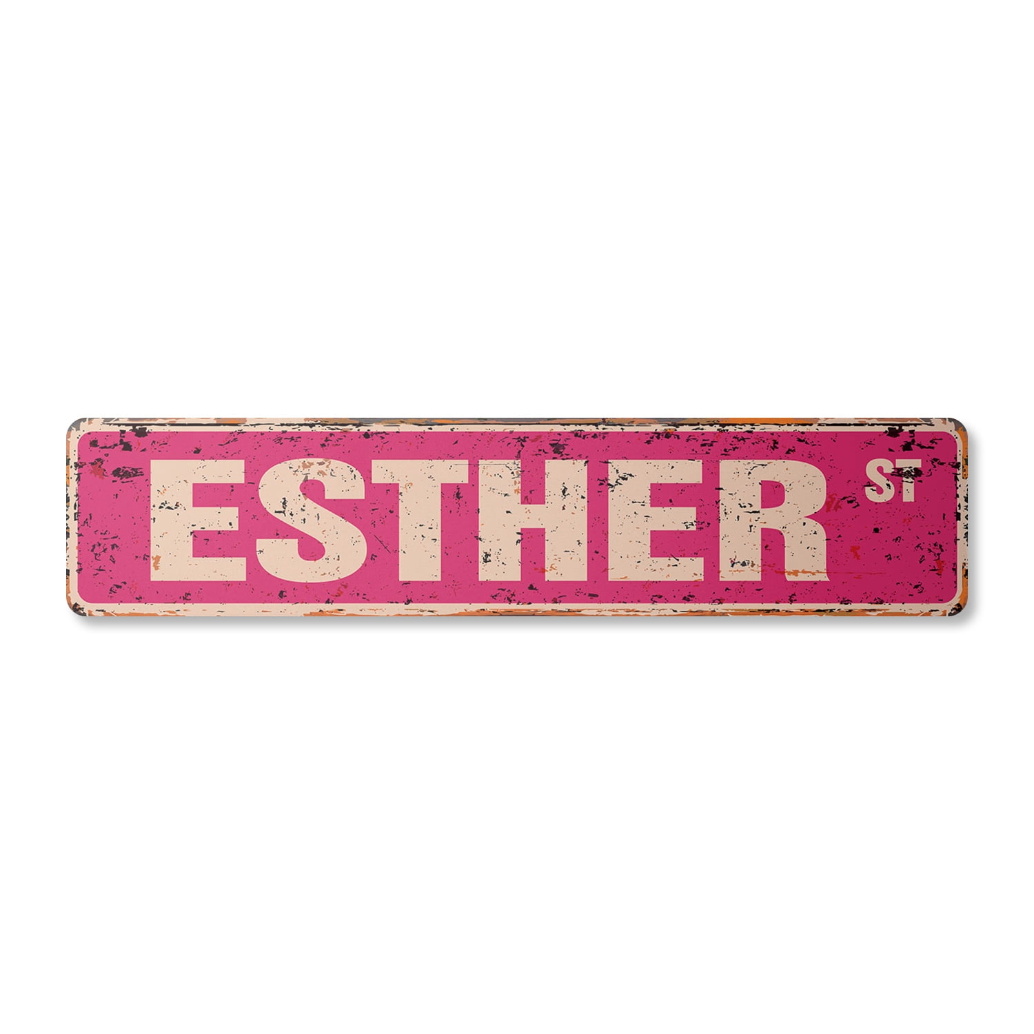 ESTHER Vintage Plastic Street Sign Childrens Name Room Sign | Indoor ...