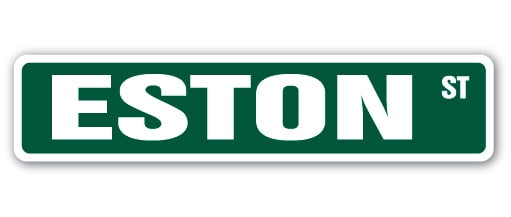 ESTON Street Sign Childrens Name Room Sign | Indoor/Outdoor | 36" Wide ...