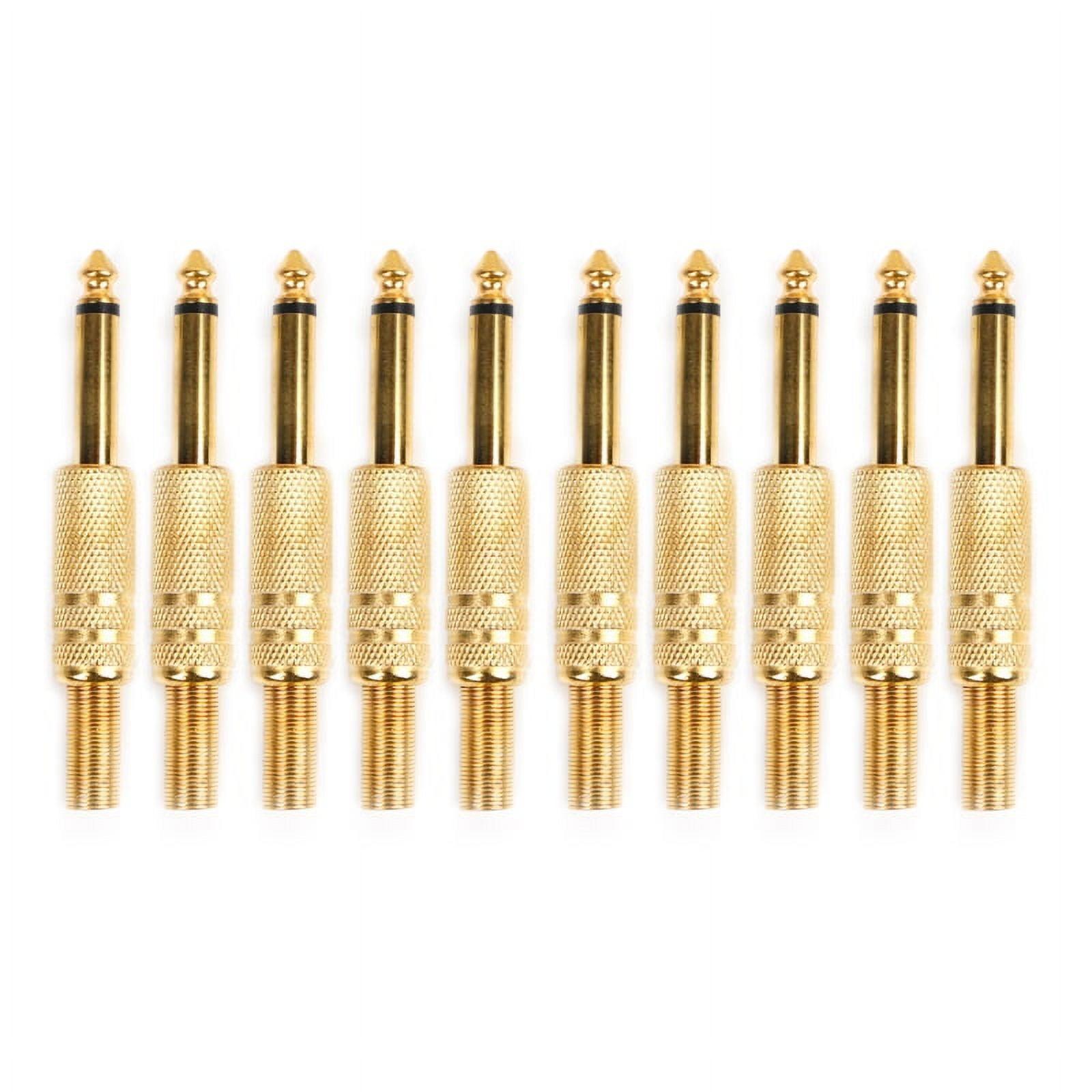 ESTONE 10 Pcs Gold Plated 6.35mm Male 1/4 Mono Jack Plug Audio ...