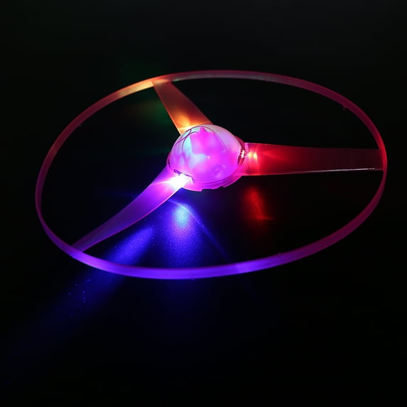 ESTONE LED Flashing Plastic Pull String Flying Saucer Propeller Toy ...