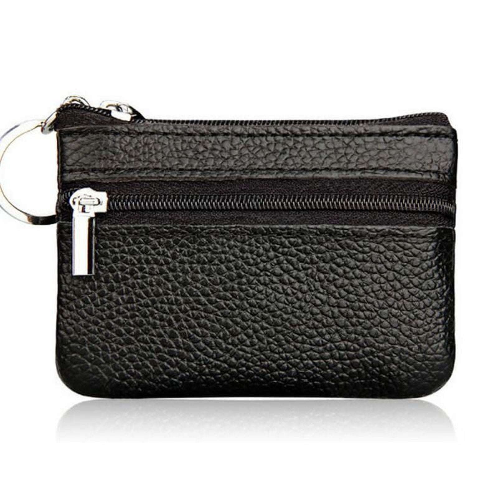 ESTONE Soft Men Women Card Coin Key Holder Zip Genuine Leather Wallet ...