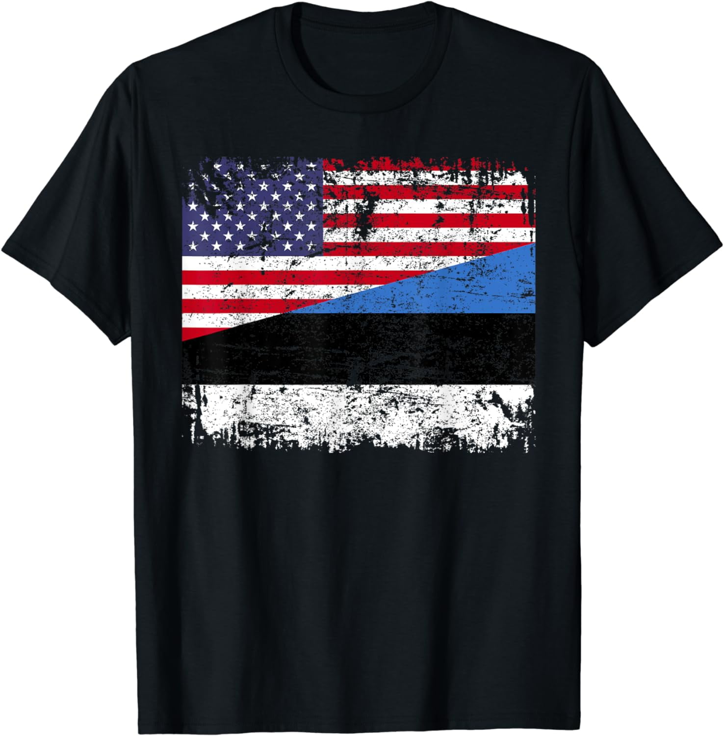 ESTONIAN ROOTS | Half American Flag | USA ESTONIA FLAG T-Shirt - Walmart.com