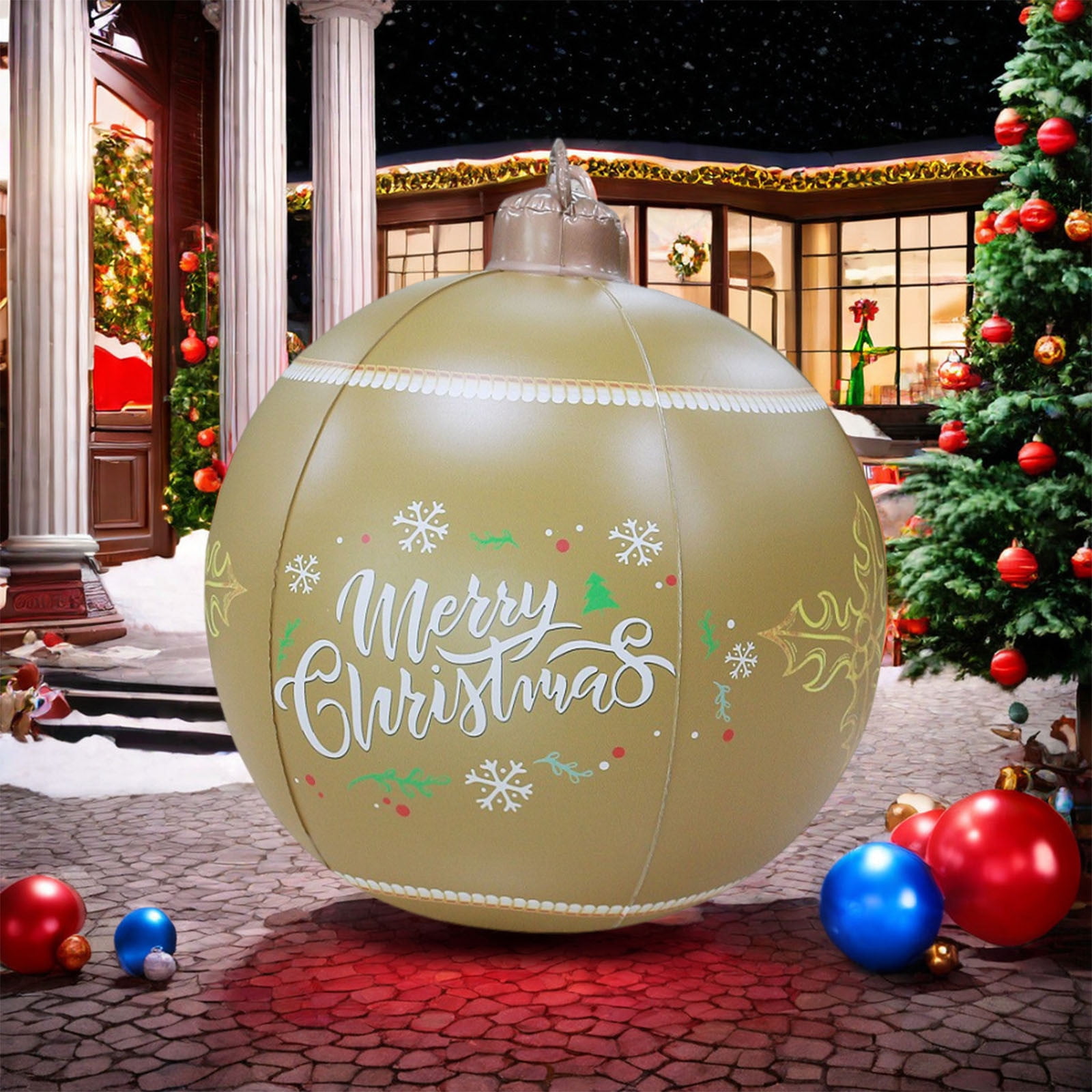 ESULOMP 24 Inch Giant Inflatable Christmas Balls, Christmas Outdoor ...