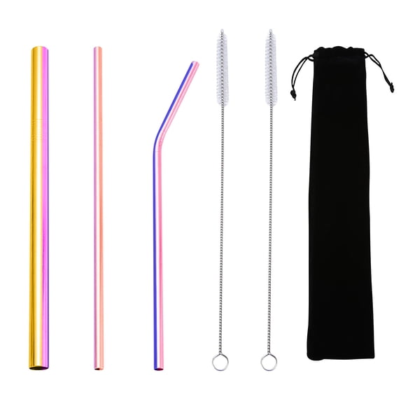 ESULOMP 304 Stainless Steel Straw Set Cloth Bag Metal Straw Portable ...