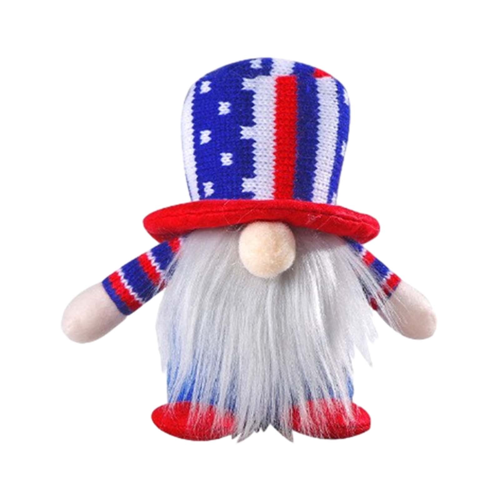 ESULOMP 4th of July Decorations,American Independence Day Knitted Top Hat Figure Ornaments Cute ...