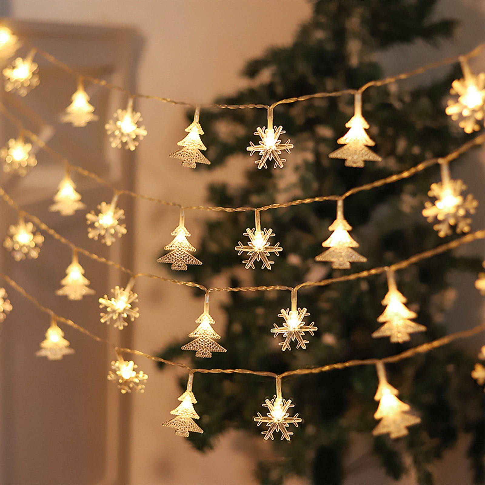 ESULOMP Christmas Lights Outdoor/Indoor, Christmas Snowflake Christmas ...