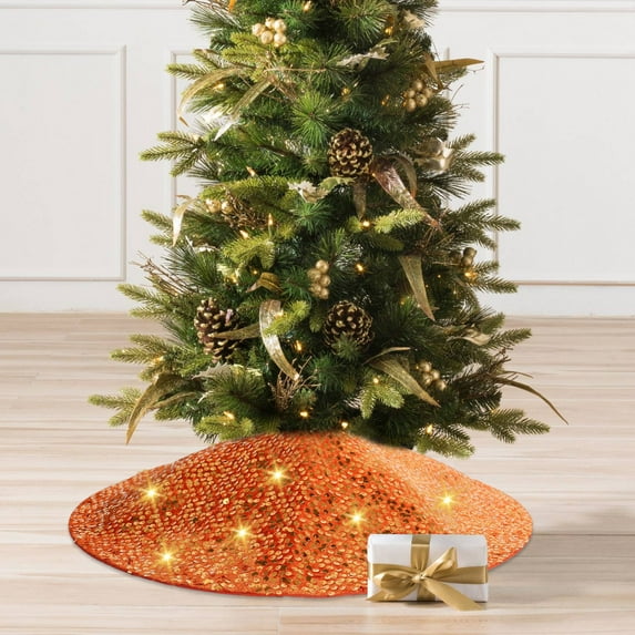ESULOMP Christmas Tree Skirt, 24 Inch Red Soft Faux Fur Tree Skirts ...