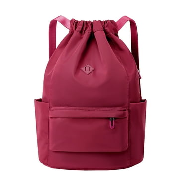 WANDF Drawstring Backpack Sports Gym Bag with Shoes Compartment, Water ...
