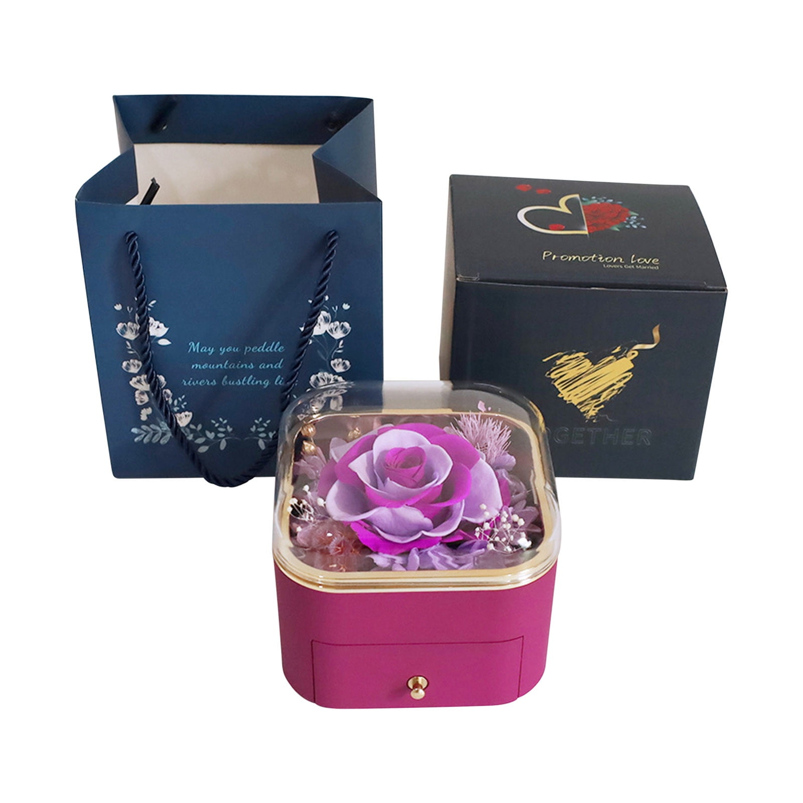 ESULOMP Dried Flowers Valentine Day Birthday Gift Girlfriend Rose ...