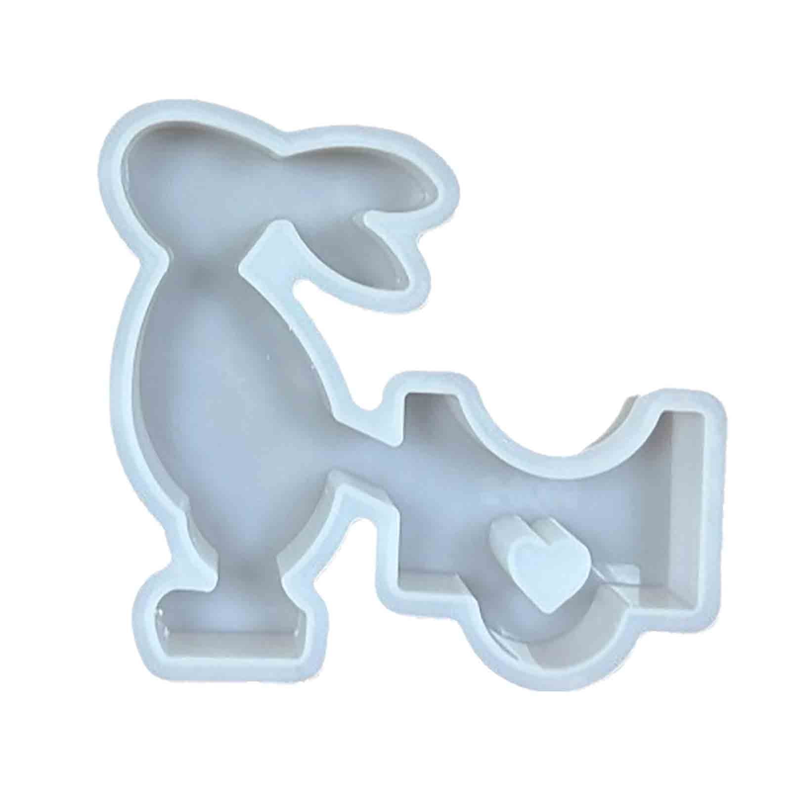 ESULOMP Easter Mould Size Rabbit Pulling Car Silicone Gypsum Cement ...