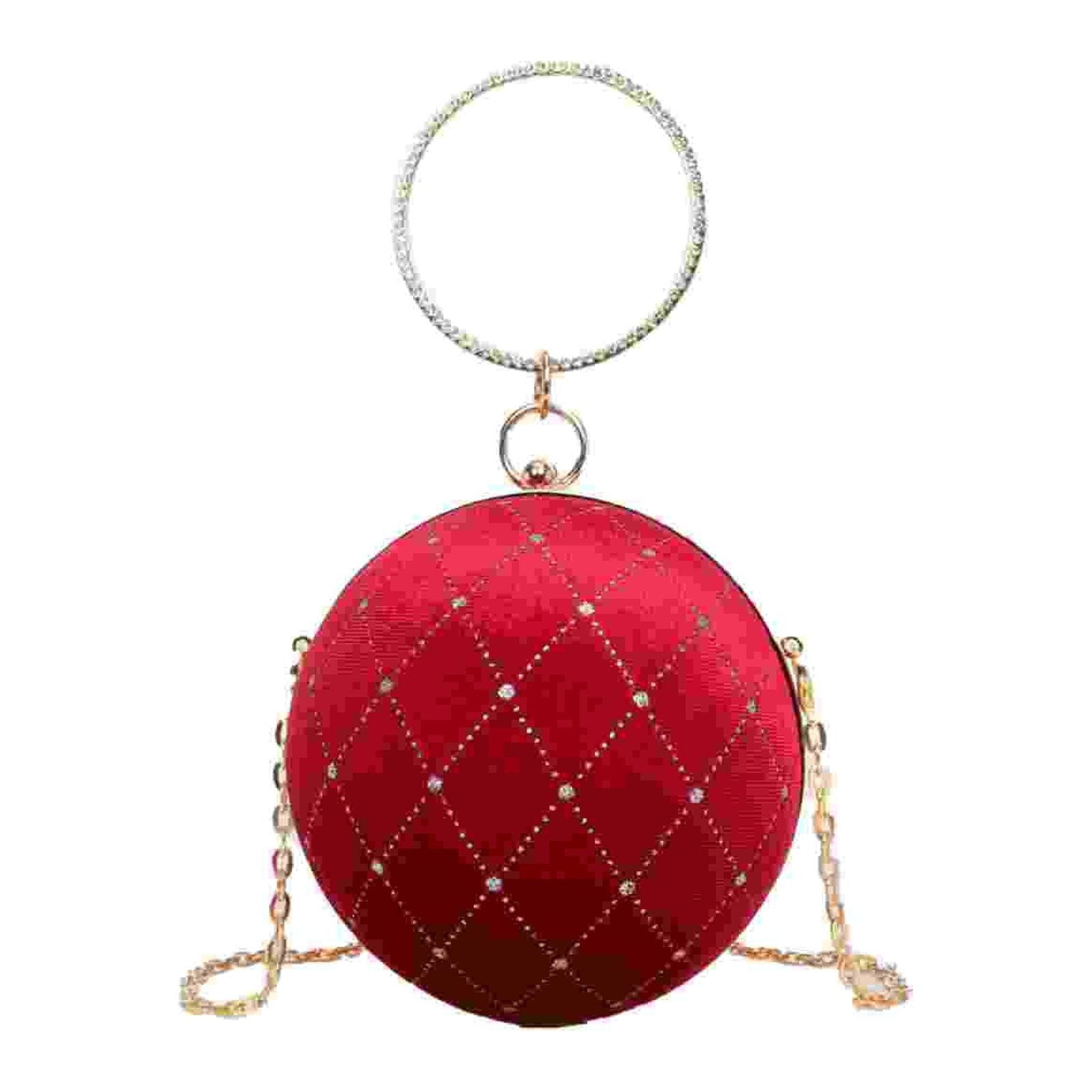 ESULOMP Evening Bag One-shoulder Chain Handbag Spherical Banquet Bag ...