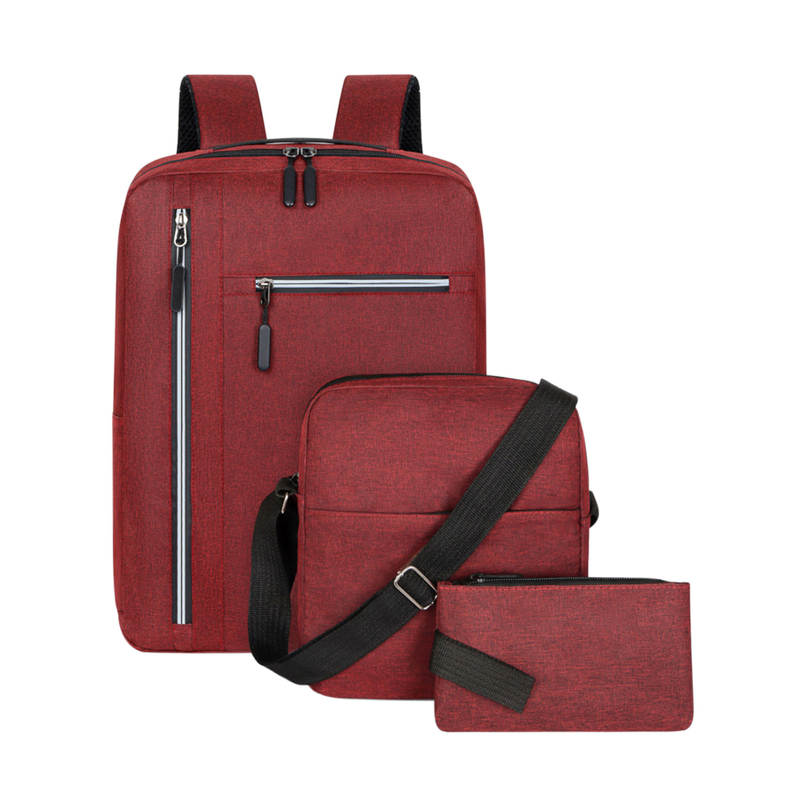 ESULOMP Fashion Three-piece Backpack Backpack Male Business Usb ...