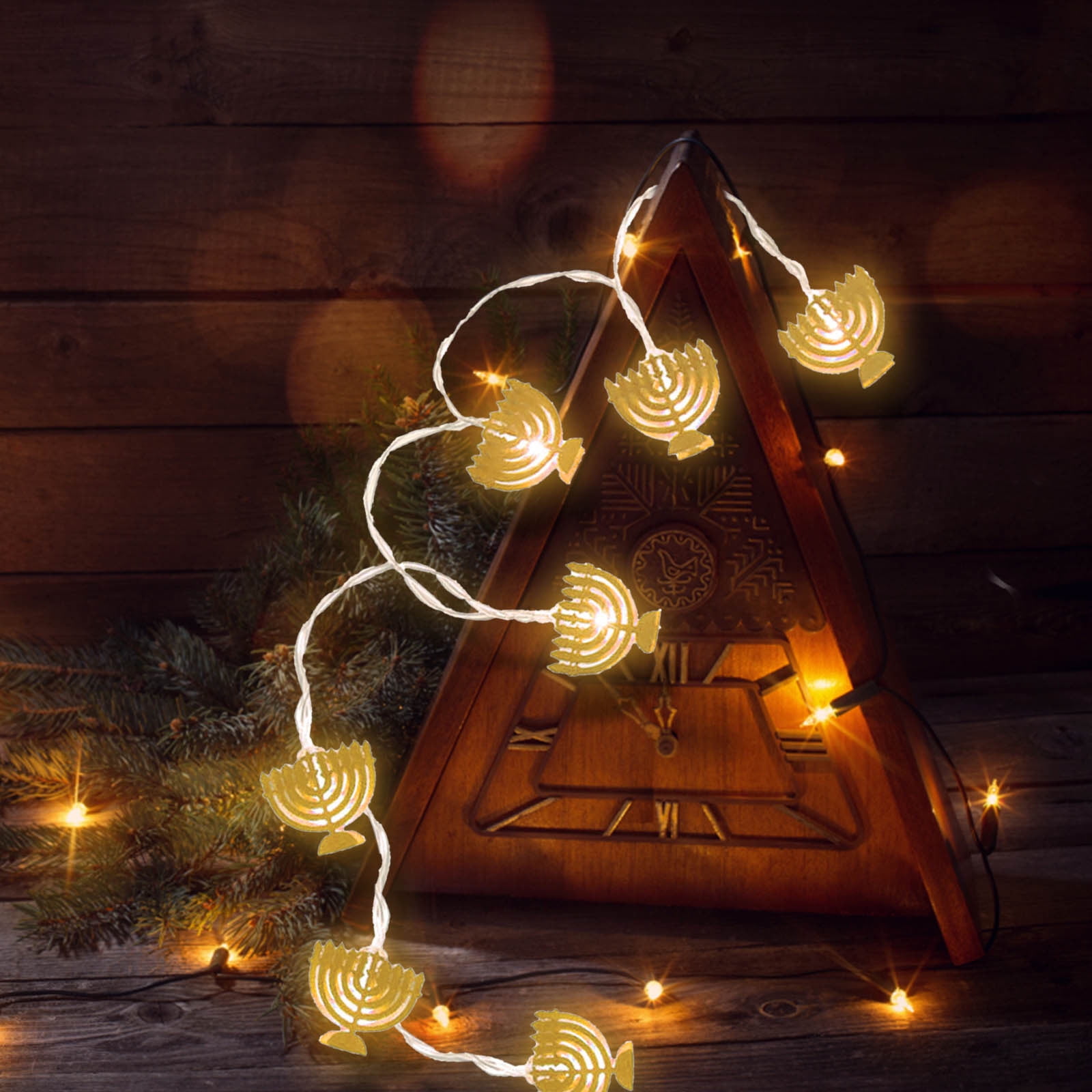 ESULOMP Halloween Decorations Horror Hanukkah Nine Candlestick LED ...