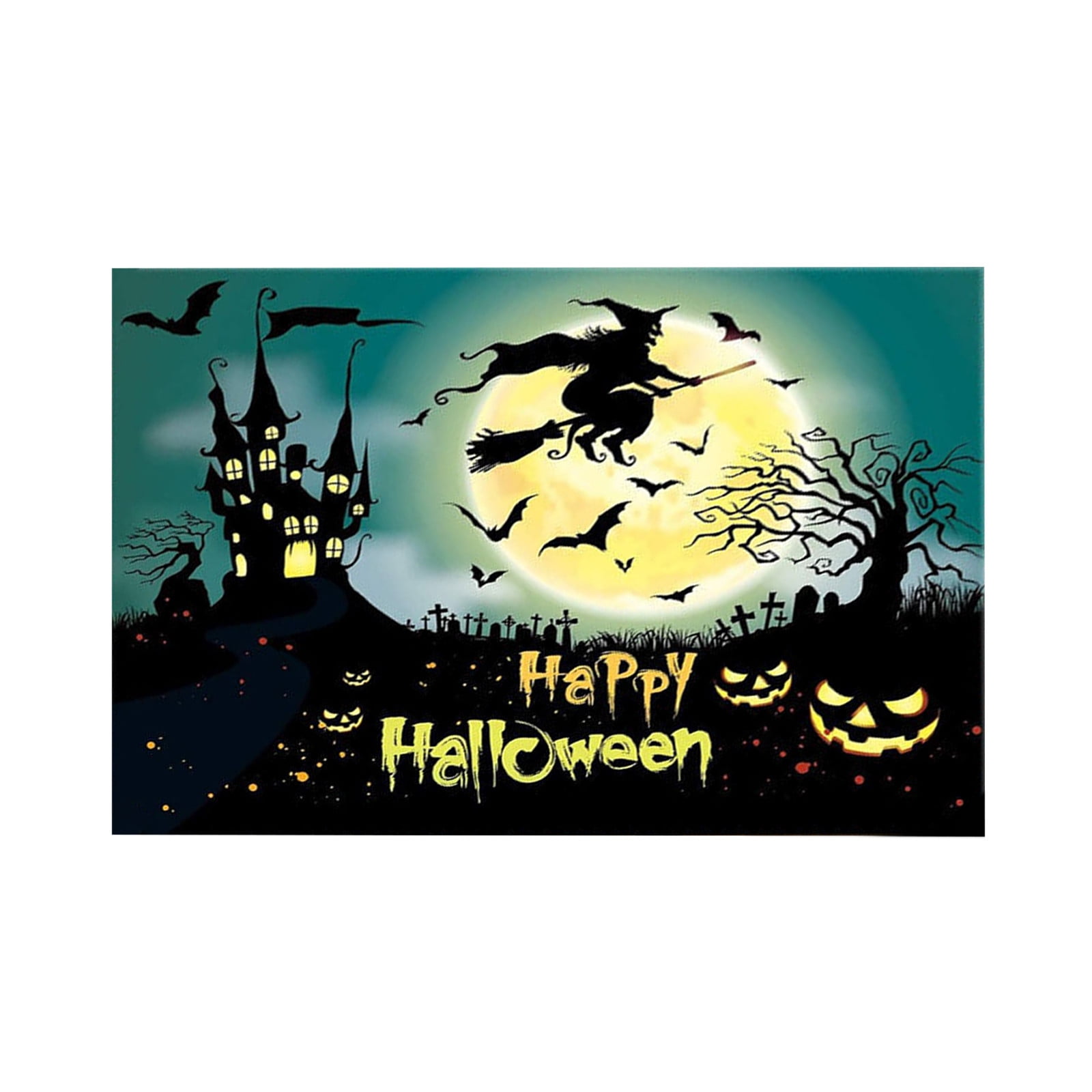 ESULOMP Halloween Floor Mat with Terrifying Theme, Skull and Print ...