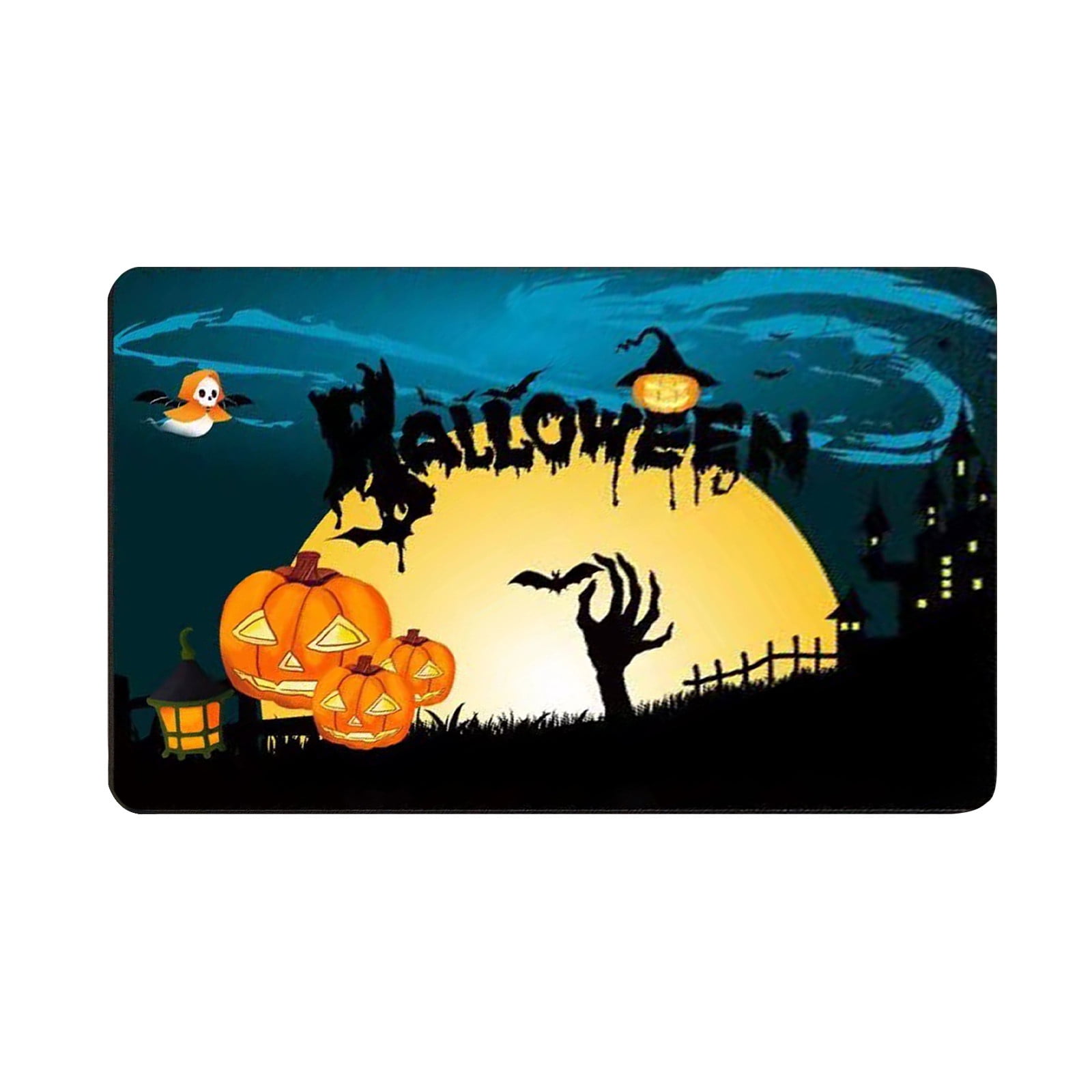ESULOMP Halloween Floor Mat with Terrifying Theme, Skull and Print ...