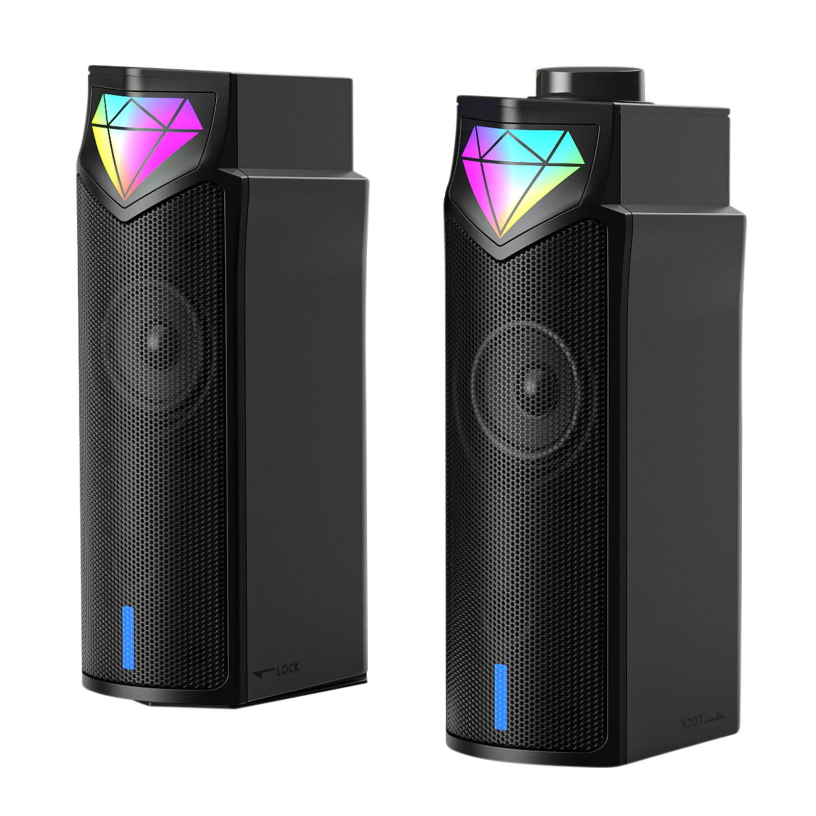 ESULOMP Intelligent Colorful Lights Bluetooth Speaker Home Card ...