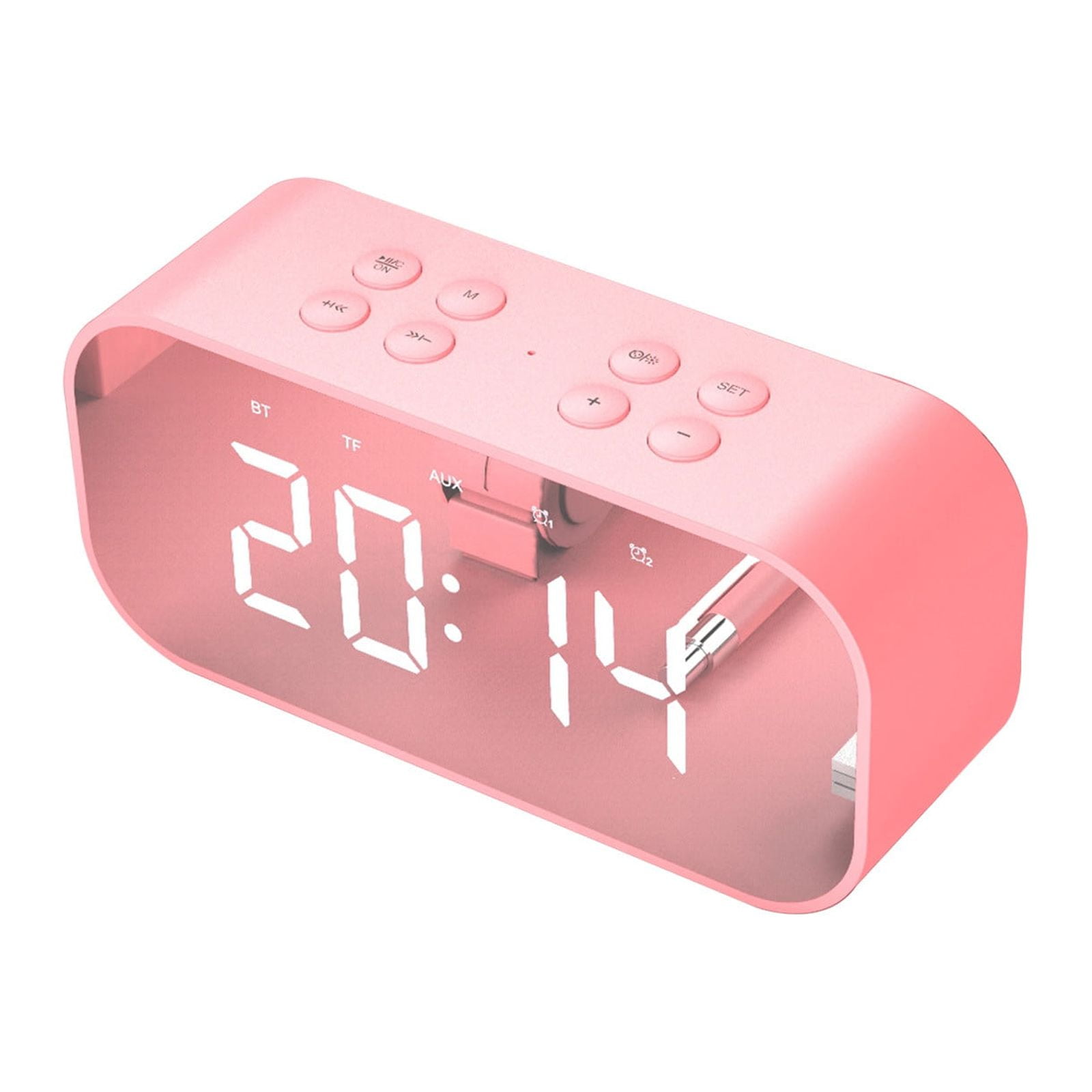 ESULOMP LED Mirror Clock with Screen 5.0 Wireless Bluetooth Audio Alarm ...