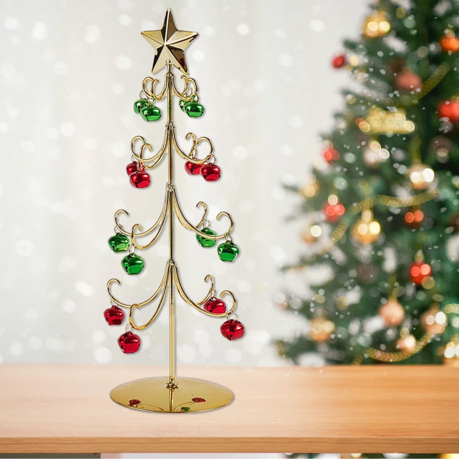 ESULOMP Small Christmas Tree, Tabletop Metal Christmas Tree Wrought ...