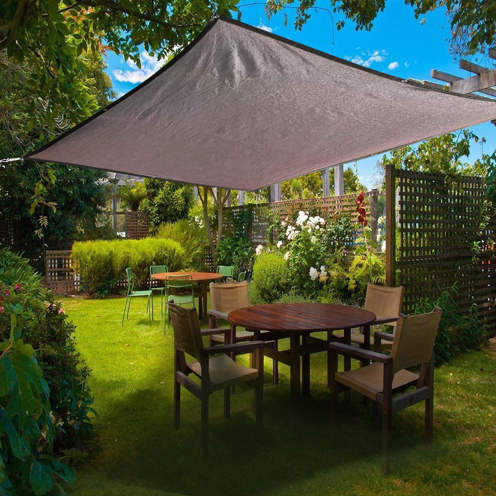 ESULOMP Sun Shade Sail Rectangle 9.8FT Waterproof Outdoor Garden Patio ...