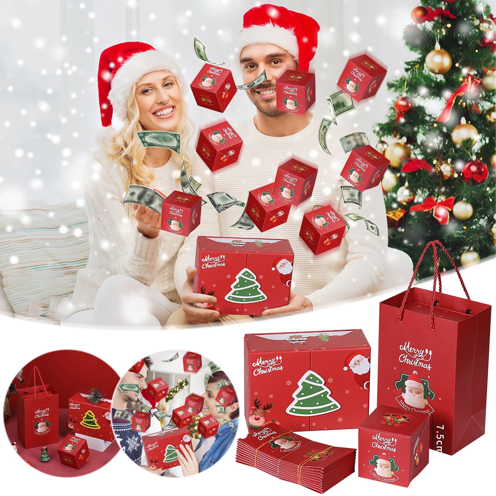 ESULOMP Surprise Gift Box Explosion for Money, Christmas Surprise Box ...