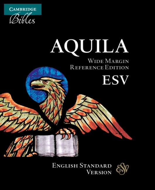 ESV Aquila Wide-Margin Reference Bible, Black Calf Split Leather, Red ...