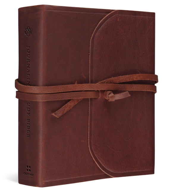 ESV Journaling Study Bible, Note Taking, Natural Leather, Brown, Flap ...