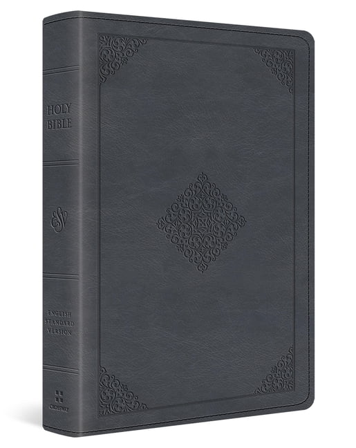 ESV Large Print Wide Margin Bible (Trutone, Slate Blue, Ornament Design ...