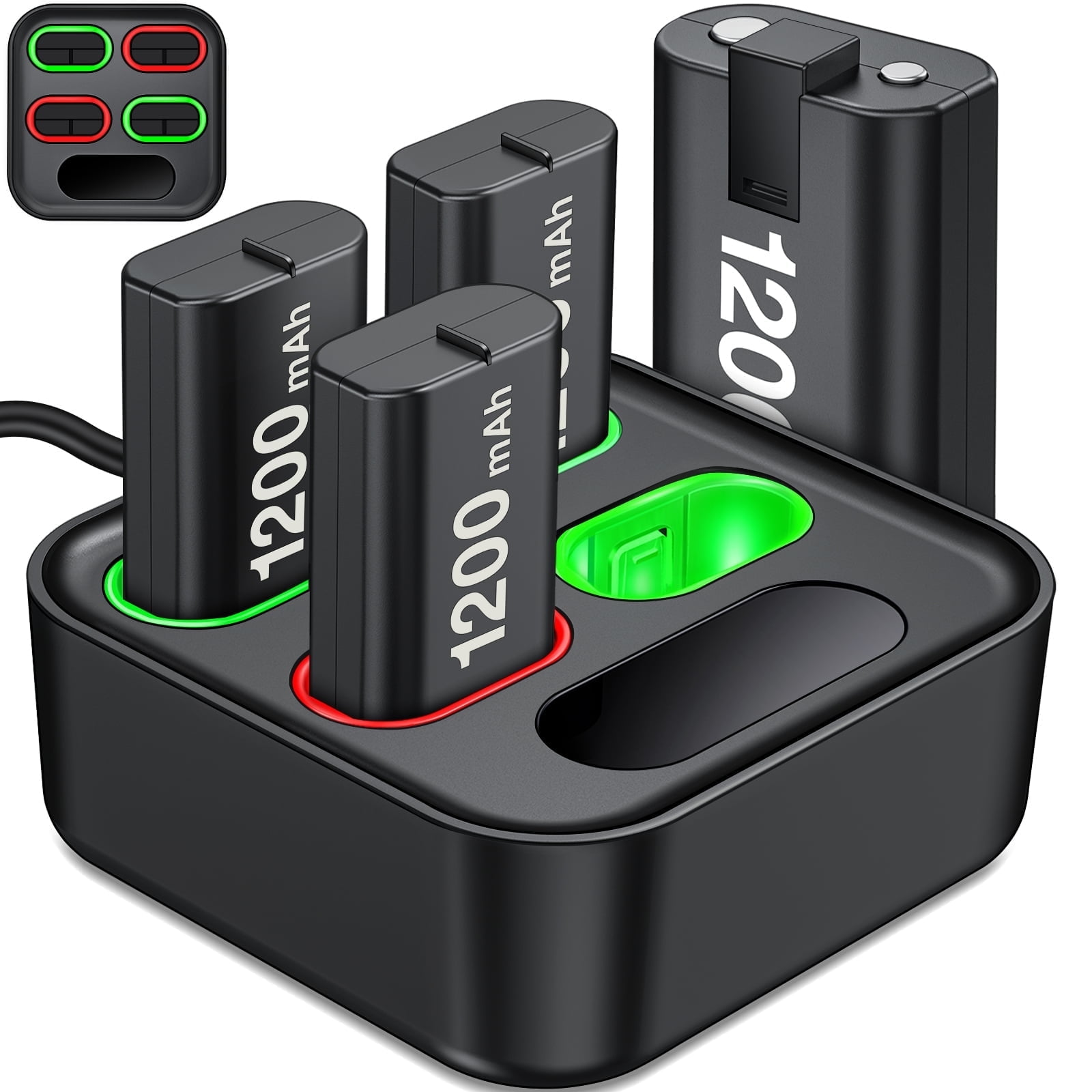 ESYWEN Xbox Rechargeable Battery Pack Charger Kit, 4 X 3600mWh for Xbox ...