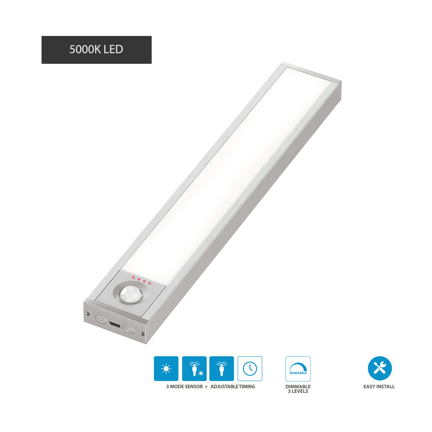 EShine 10 Inch Rechargeable Battery Powered Motion-Activated LED Under ...