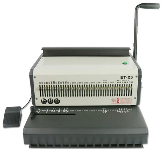ET-25 Binding Machine 40 Holes 3:1 Electric Double Wire/loops Binding ...