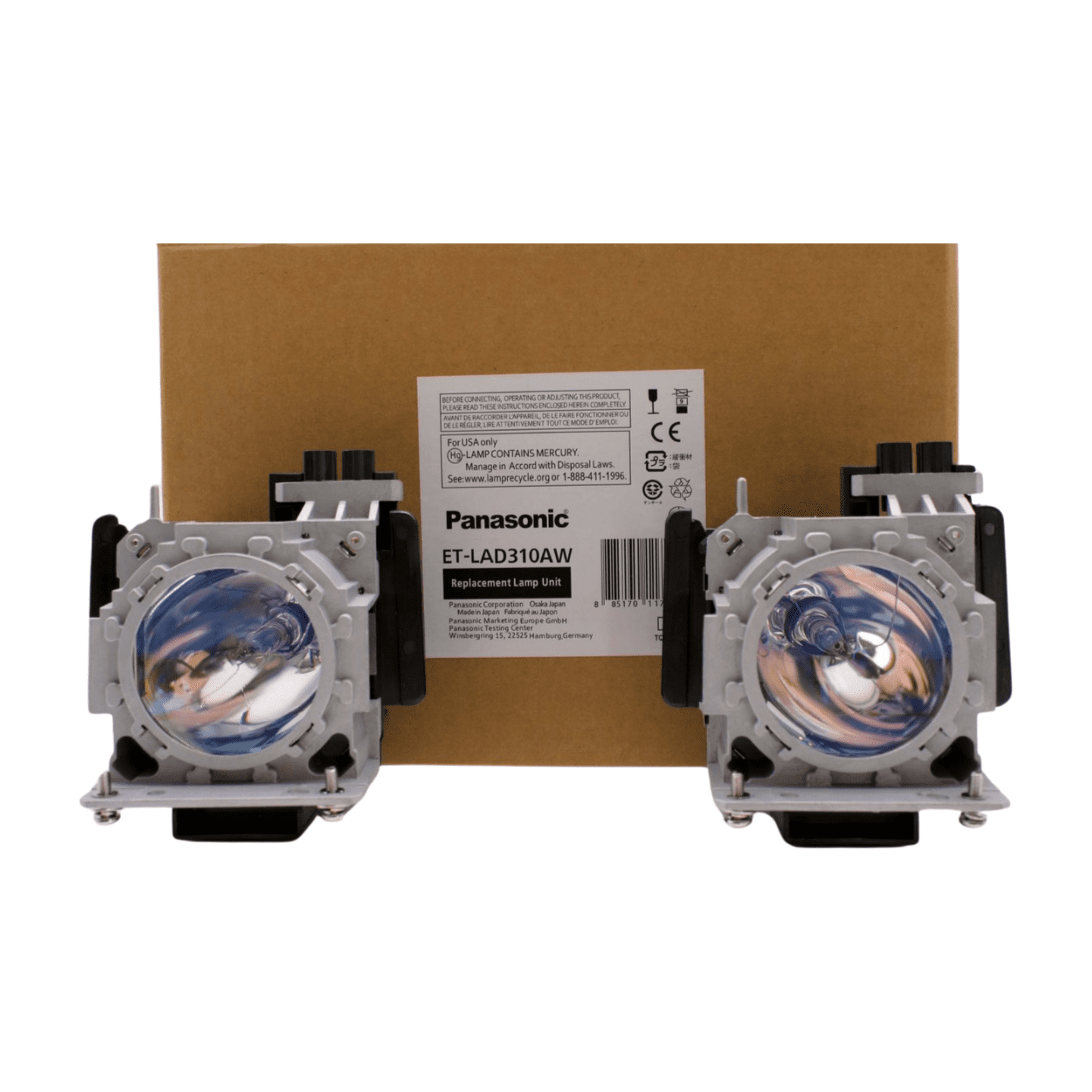 OEM ET-LAD310AW Lamp & Housing TwinPack for Panasonic Projectors - 1 ...