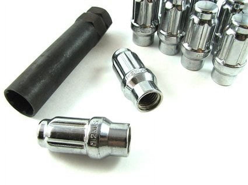 ET Spline Drive Tuner 7/16" Thread Chrome Lug Nut 24 Pc Set with Key ...