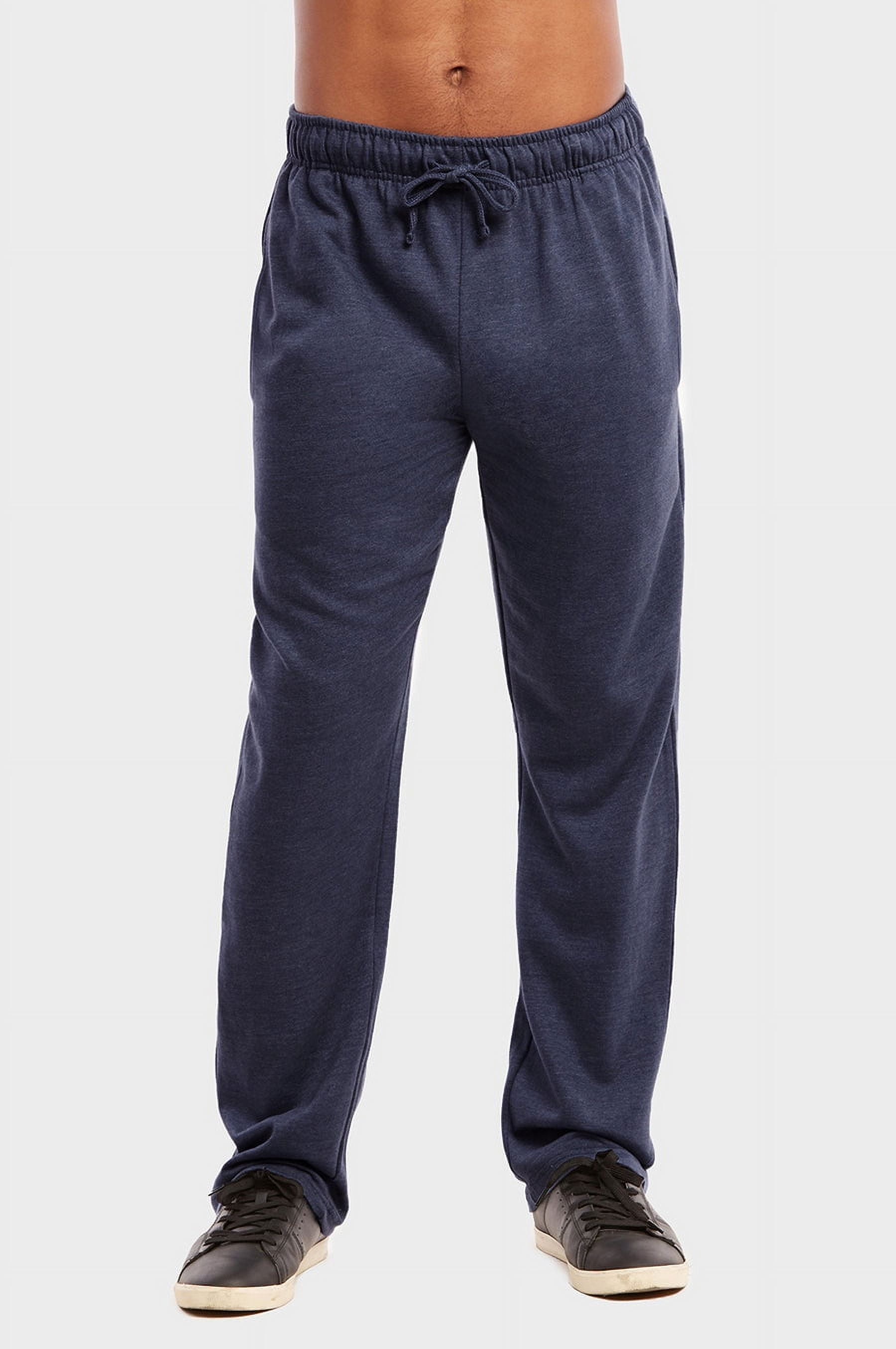 ET TU Men's Lightweight Open Bottom Fleece Lounge Sweatpants w/Side ...