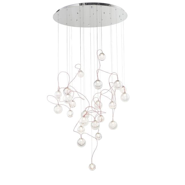 ET2 32 in. Bobble 24-Light LED Pendant Ceiling Light, Polished Chrome ...