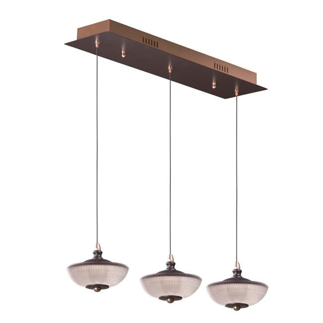 ET2 E23154-126BRZGLD 6 in. Bella LED Three-Light Linear Pendant Ceiling ...
