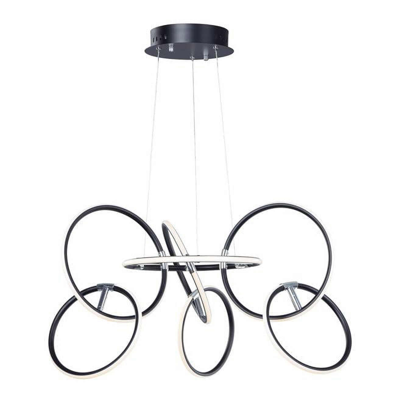 ET2 E24725-BKPC Ringer LED Black and Polished Chrome Single Pendant Ceiling Light - 32 in ...