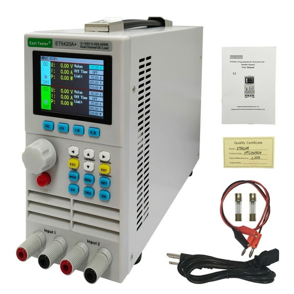 ET5420A+ Dual Channel 400W DC Electronic Load Tester Programmable Power ...