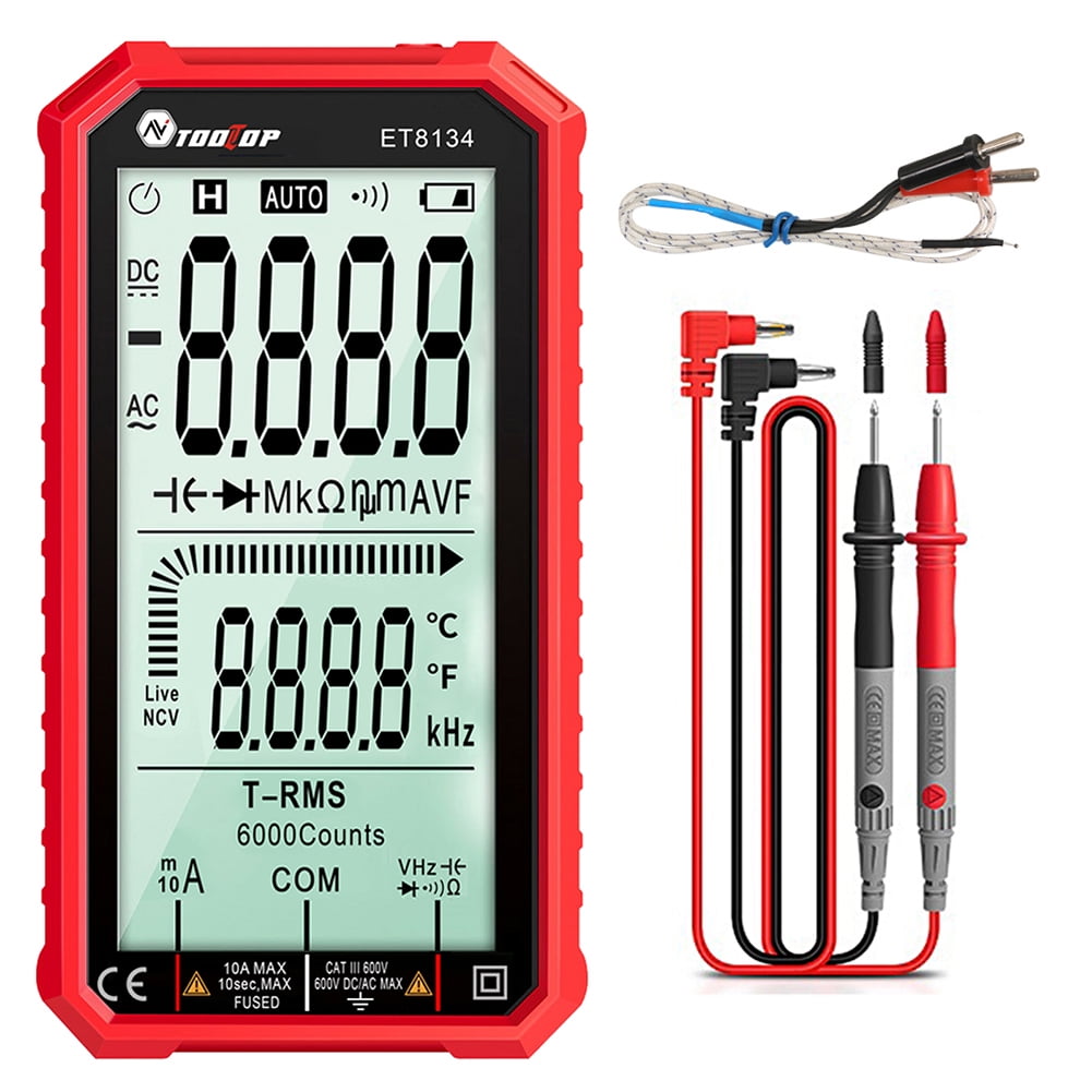 ET8134 Digital Multimeter 4.7 Inch LCD Screen AC DC NCV Smart ...