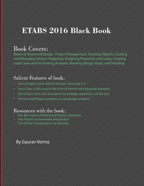 ETABS 2016 Black Book - Walmart.com