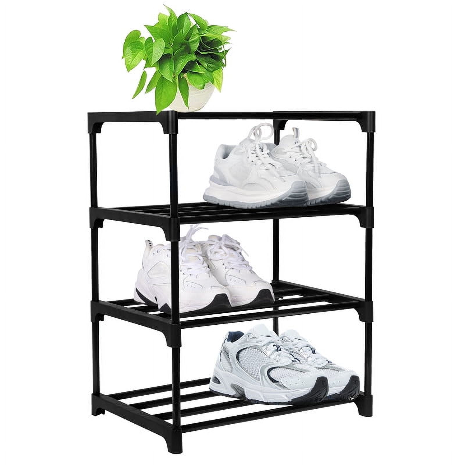 ETAOLINE 4-Tier Shoe Rack, Stackable Small Storage Organizer, Heavy ...