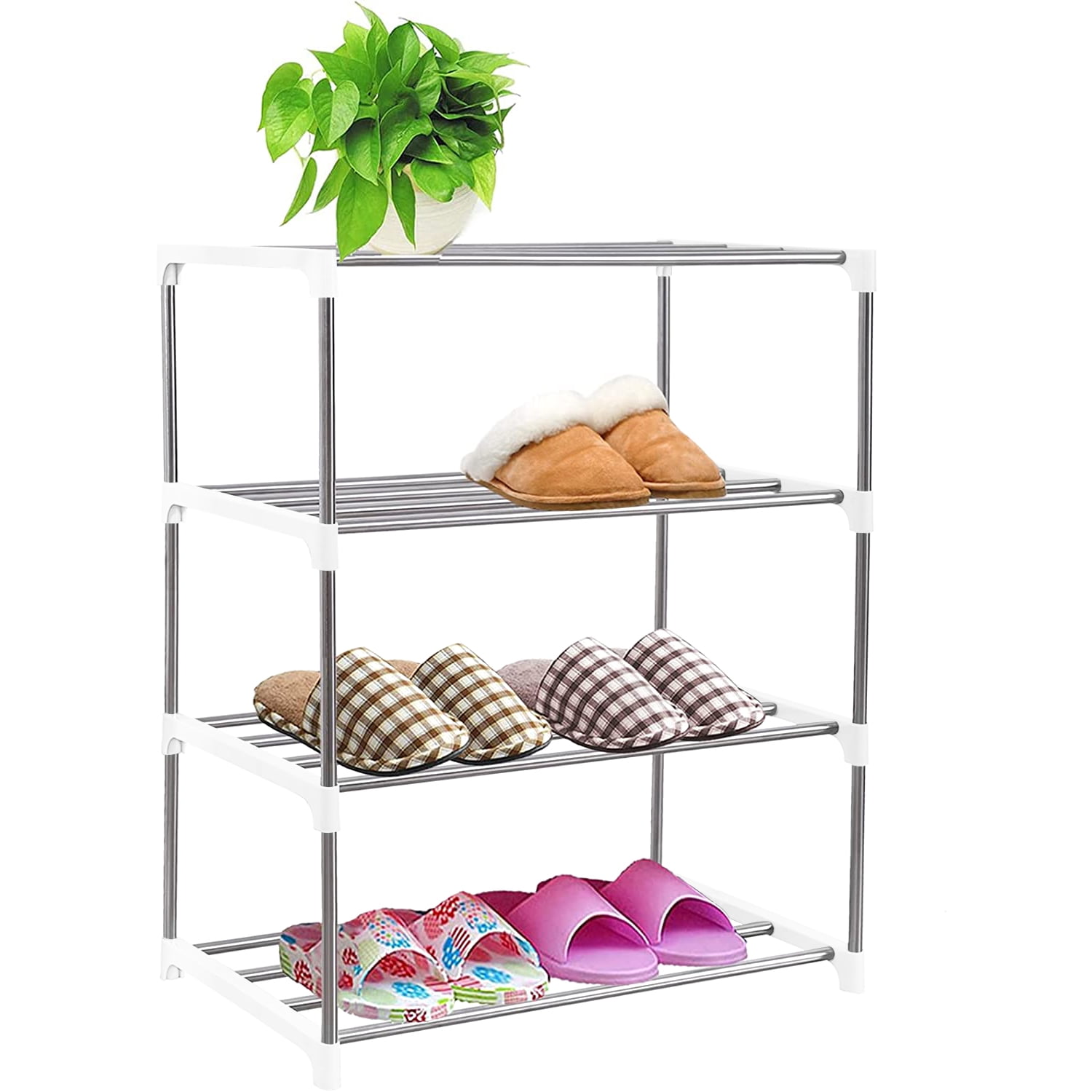 ETAOLINE 4-Tier Shoe Rack, Stackable Storage Organizer, Heavy Duty ...