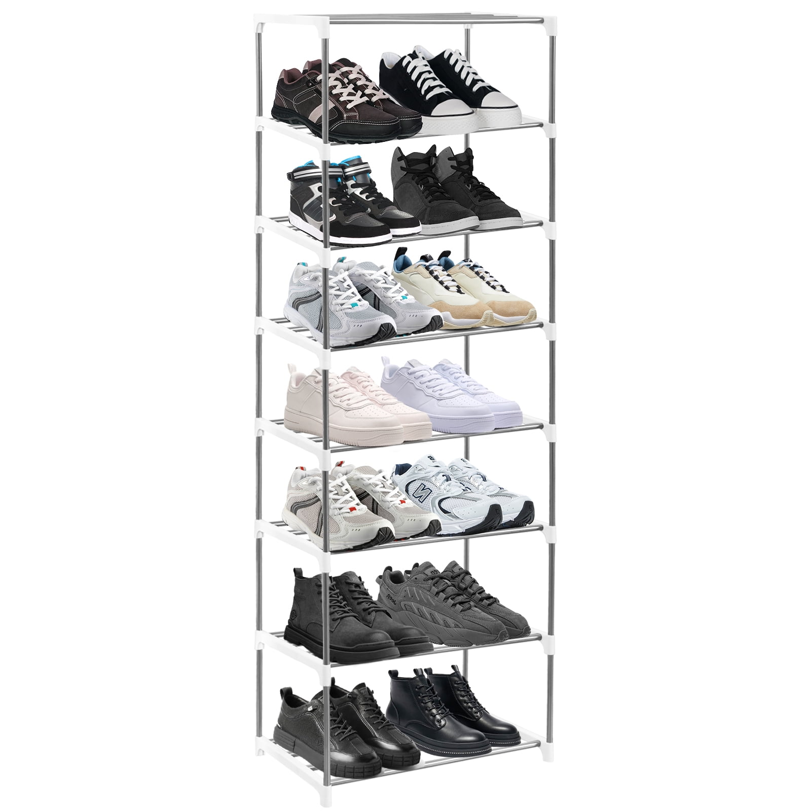 ETAOLINE 8-Tier Shoe Rack, Stackable Small Storage Organizer, Heavy ...