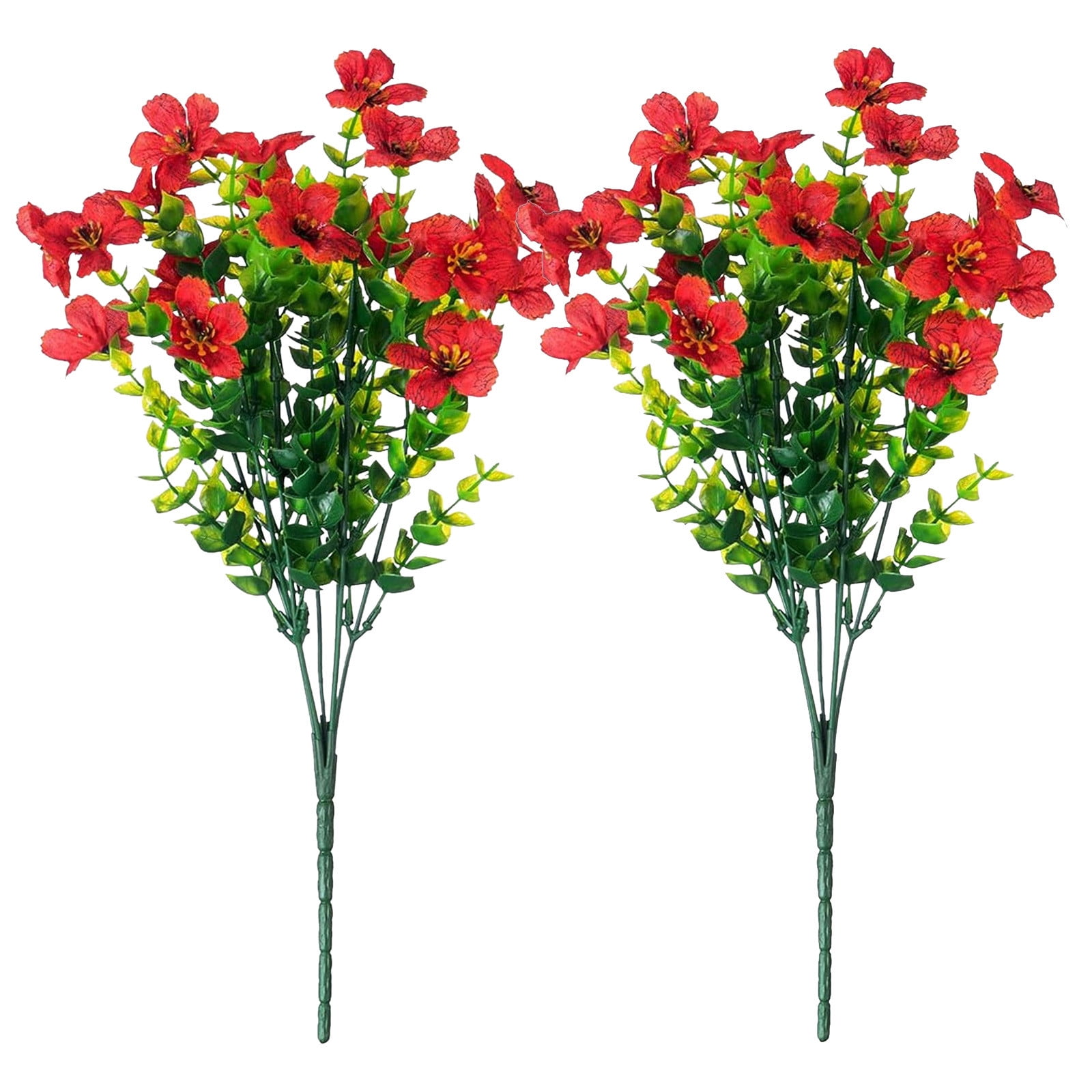 ETCONEN 2 Bundles Violet Artificial Flowers, UV Resistant Flowers ...