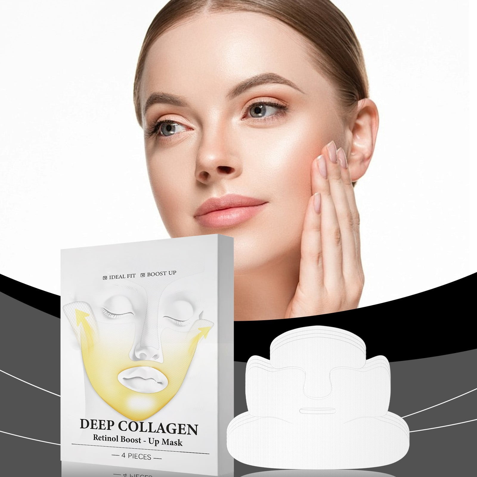 ETCONEN Collagen Face Mask,Deep Collagen Retinol Tension Boost Up Mask ...