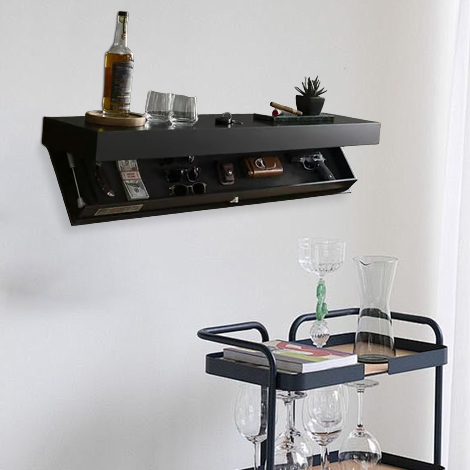 ETCONEN Designer Shelf With Secret Compartment Concealed Floating Shelf ...
