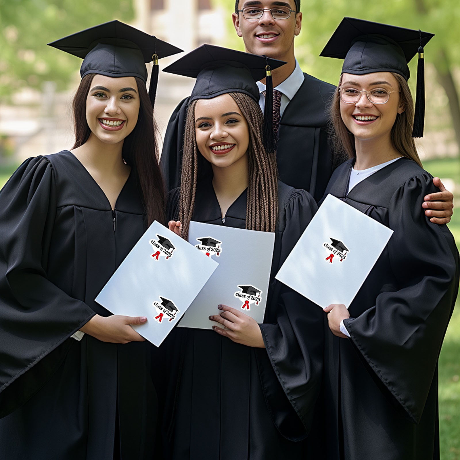 ETCONEN Graduation Cap Stickers, Rectangular Labels, 2.36 Inch, Party ...