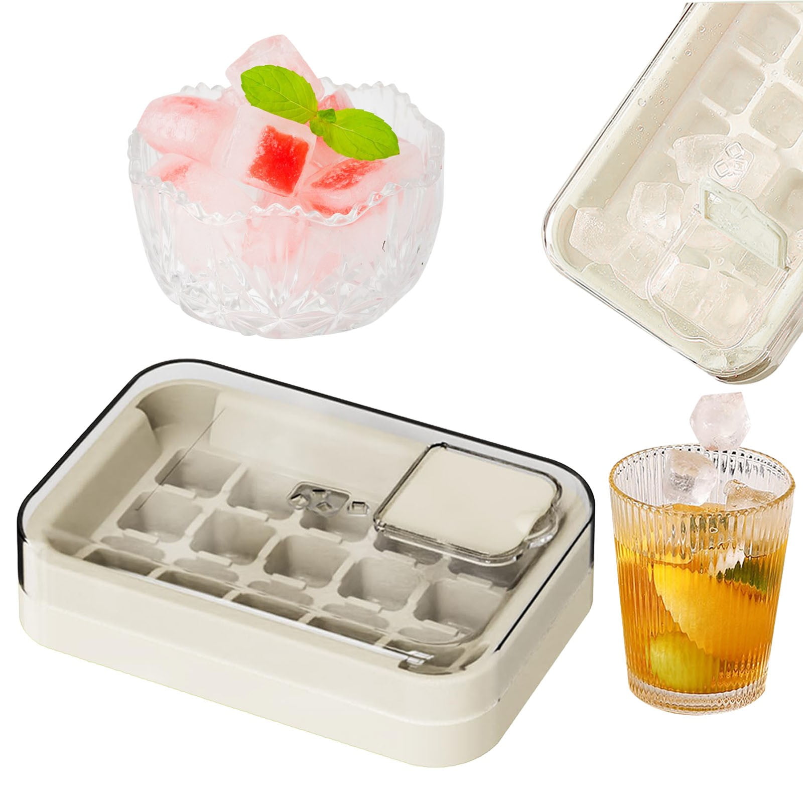 ETCONEN Ice Cube Tray with Lid and Bin,Silicone Ice Cubes Trays for ...