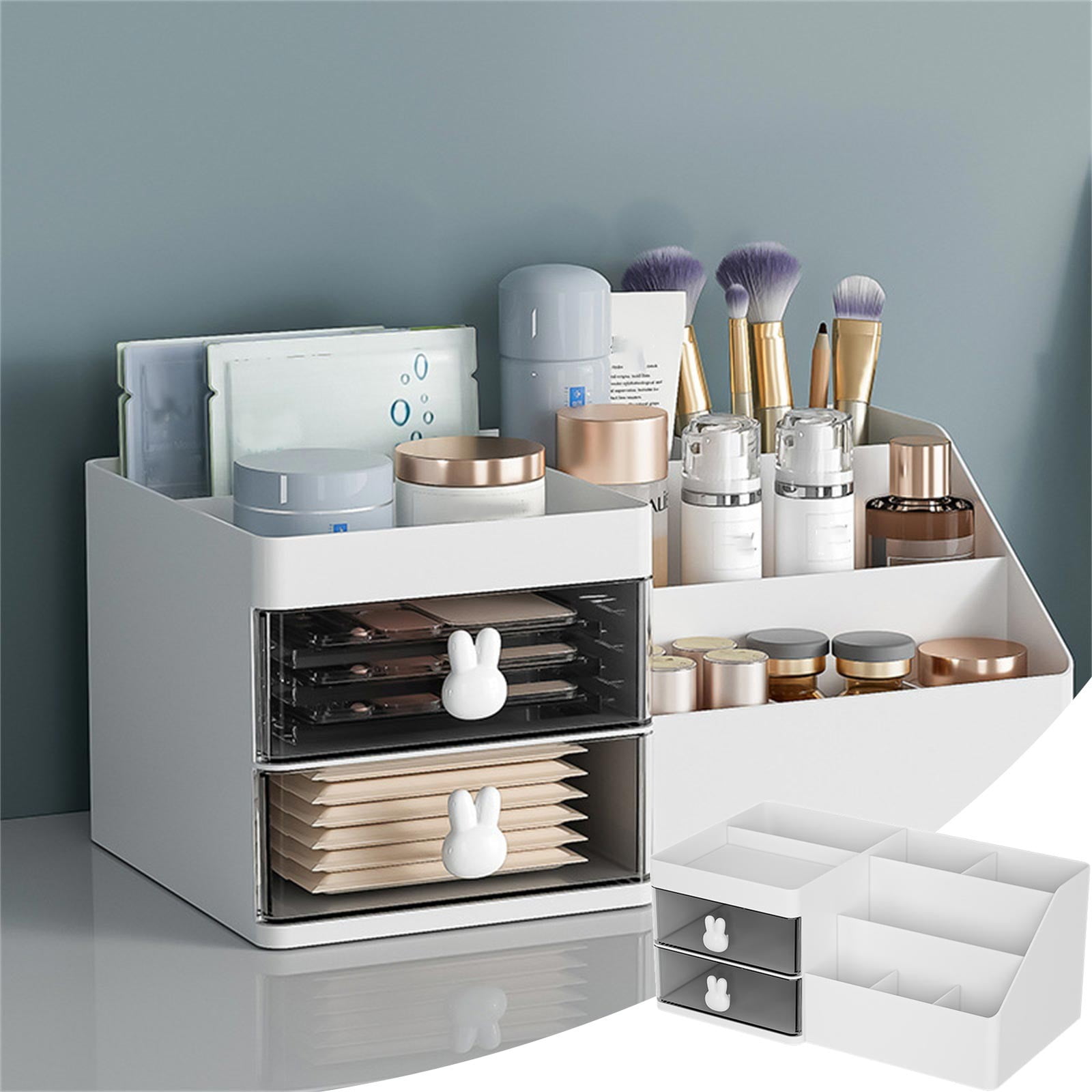ETCONEN Makeup Organizer Cosmetic Desk Storage Box With Drawers Organizers For Dressing Table ...