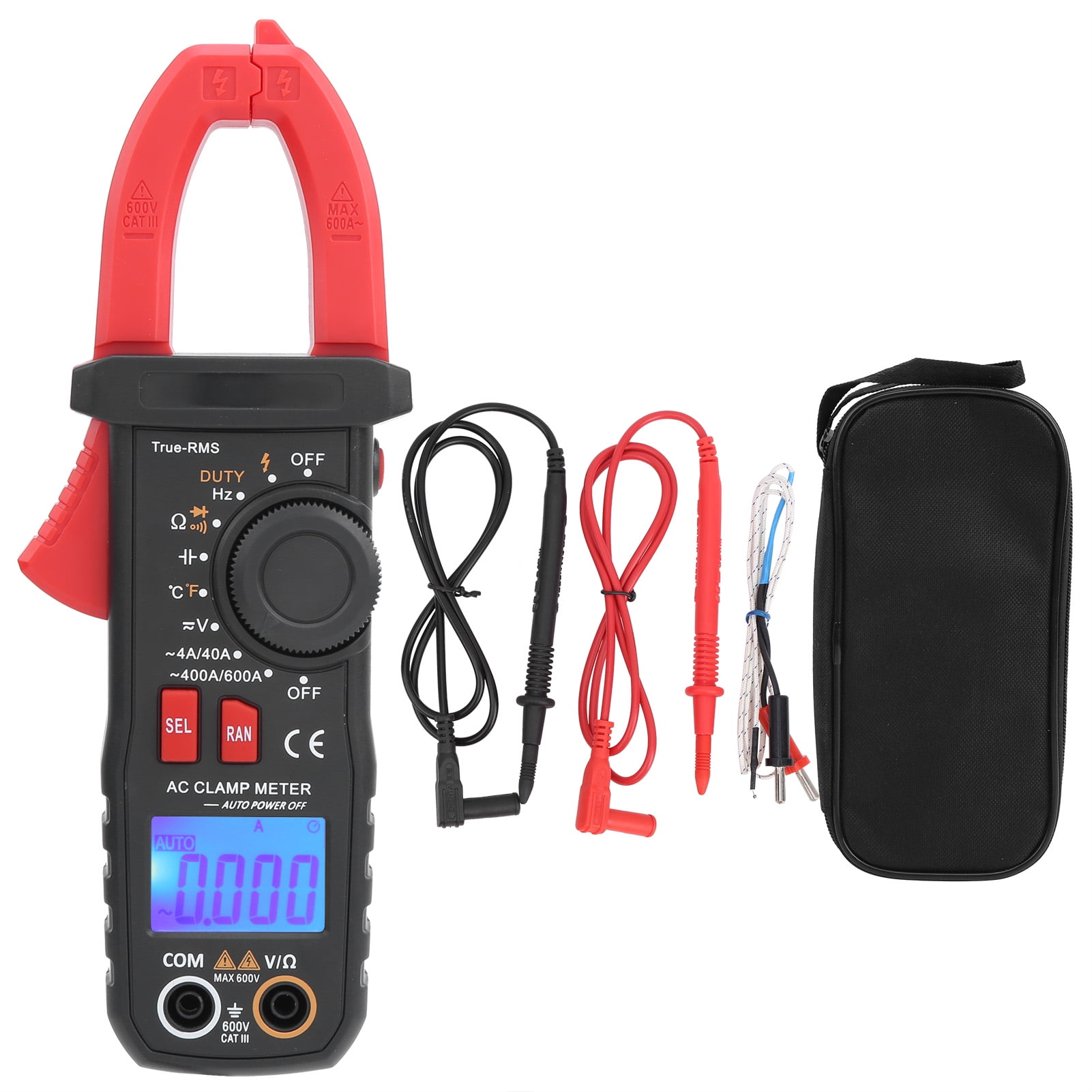 ETCR6420 600V Auto Range Digital AC DC Voltage TrueRMS Tester Clamp ...