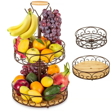 Costway 3-Tier Wire Veggie Fruit Basket Stand Kitchen Snack Vegetable ...
